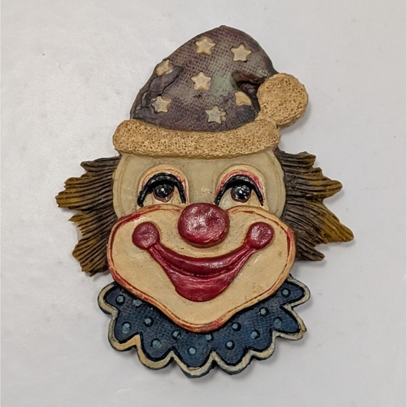 Holiday | Vintage Clown Face Magnet Refrigerator Locker Decor Fun ...